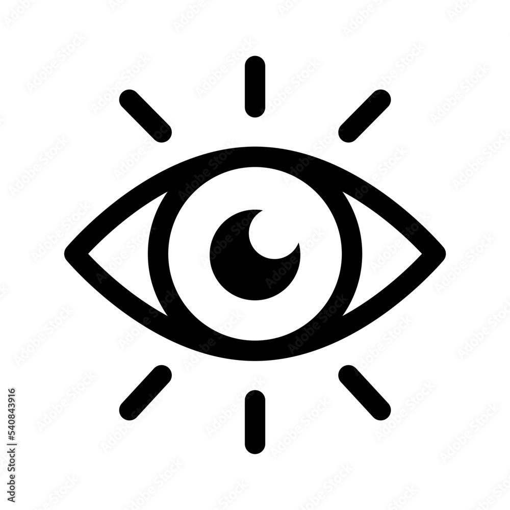 Icono De Ojo Con Efecto De Resplandor Clínica óptica Visión