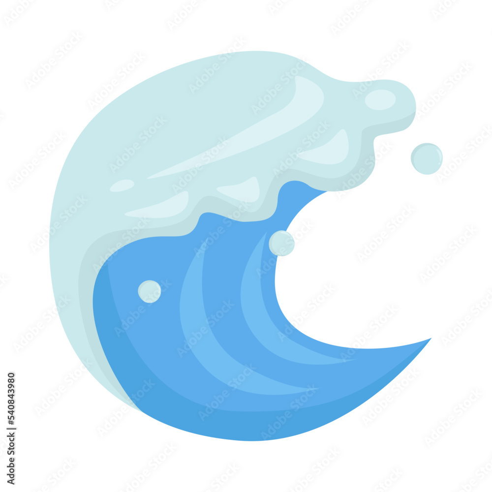 Water Wave Sign Emoji Icon Illustration. Beach Vector Symbol Emoticon ...