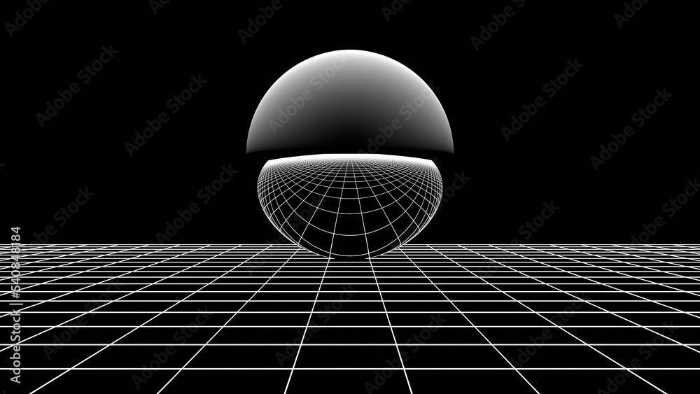 fourth dimension 3d illustration, relativity of time space theory ...