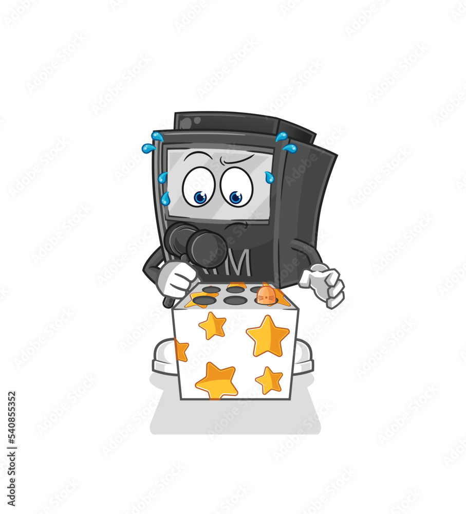 ATM machine play whack a mole mascot. cartoon vector Stock Vector ...