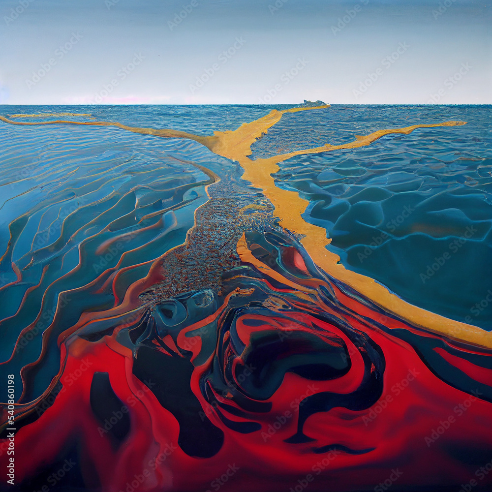 Oil Spill in Sea Water, Environmental Problem of Oil Leaking Pollution ...