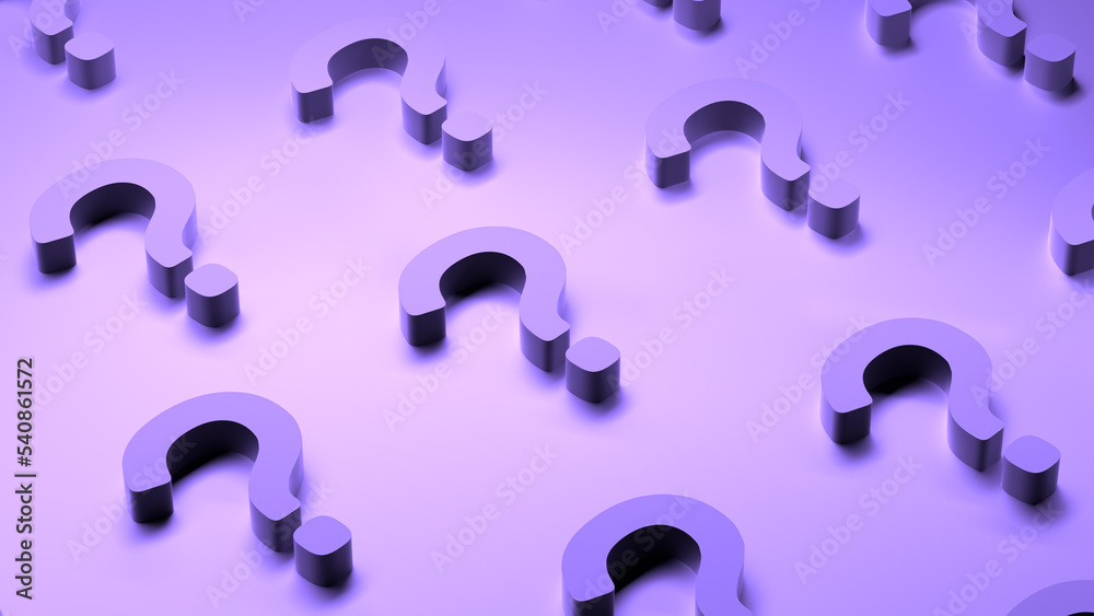 Question marks purple color banner. Question symbols. 3D render. Stock ...