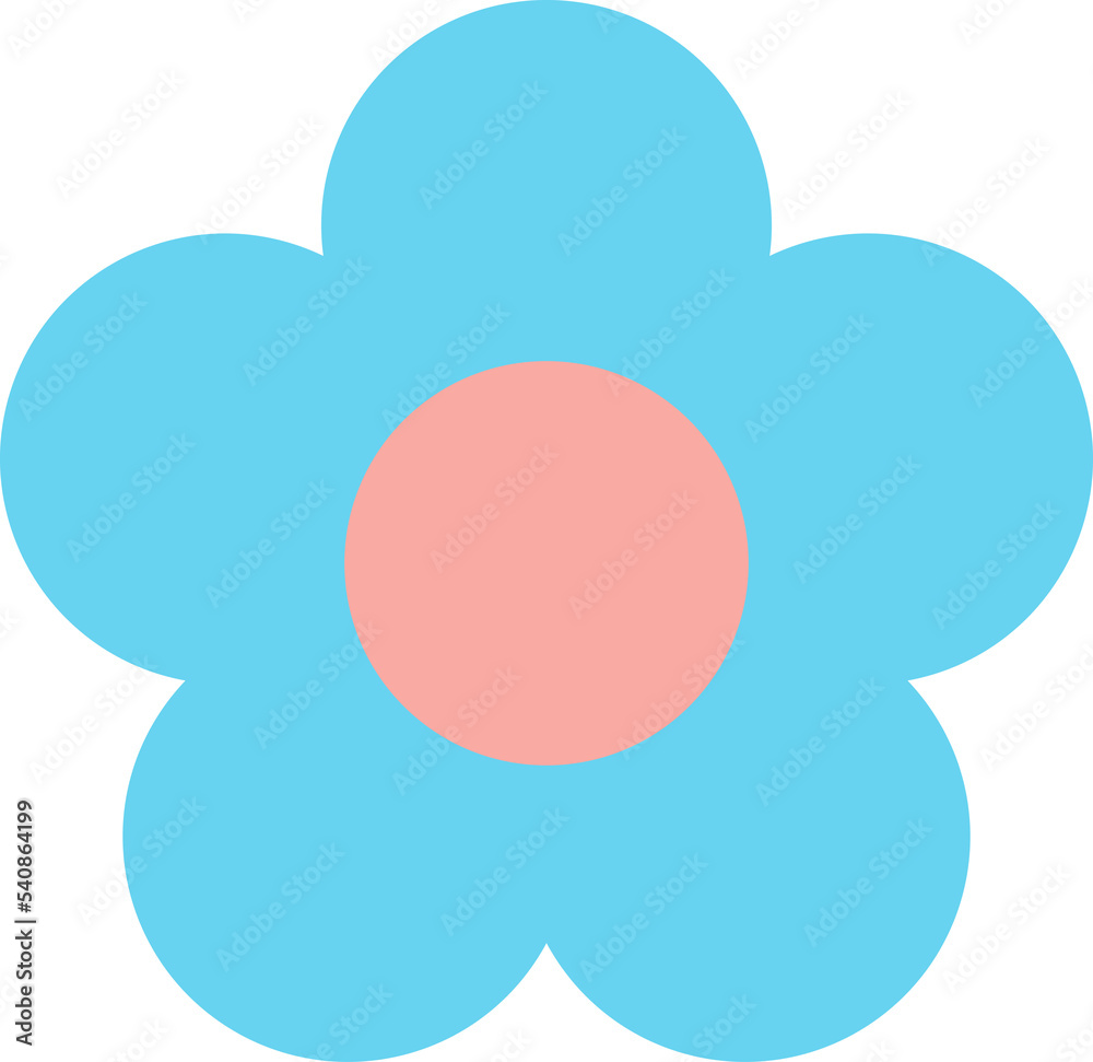 blue flower icon, floral design element isolated on transparent ...