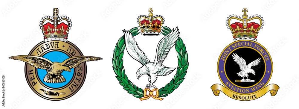 Vector emblem of the Royal Air Force of Great Britain. Army Air Corps ...