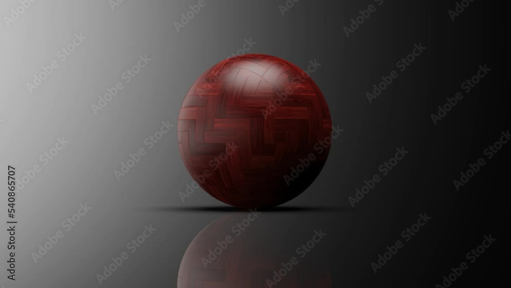 Dark brown wooden sphere rotation. Concept 3D CG of strategic Environmental Considerations ...