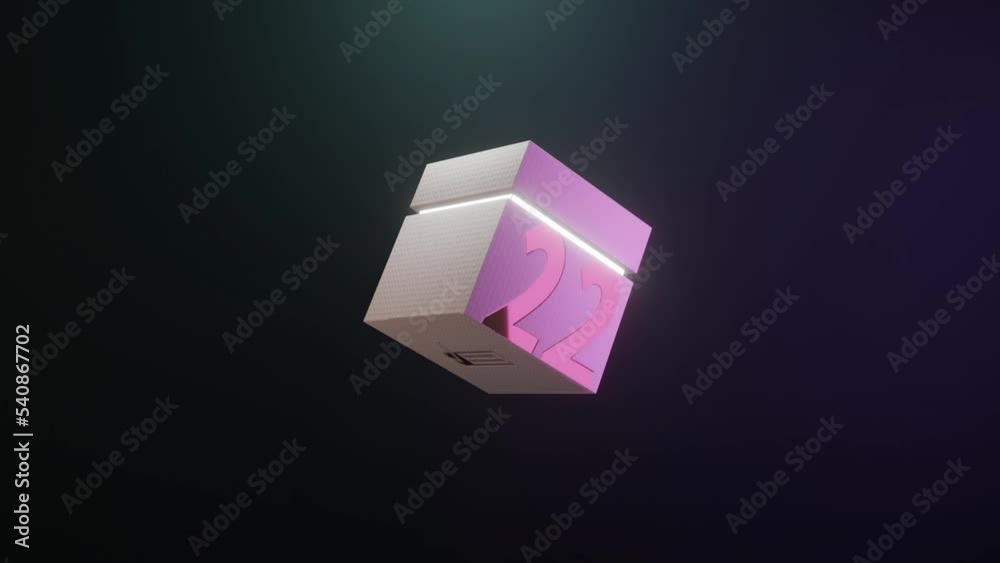 3d product animation of a box opening to reveal a glowing edge with ...