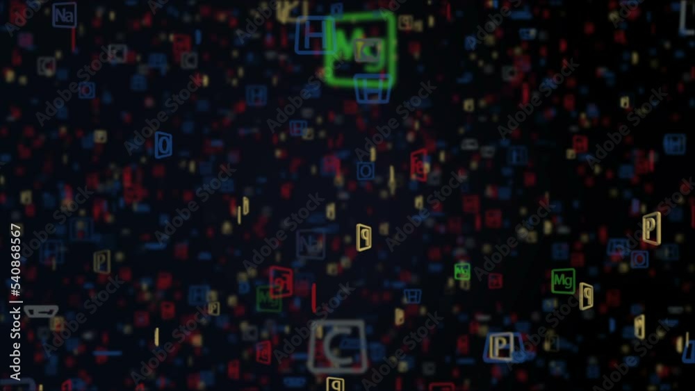 Periodic Elements looping animation. Chemistry periodic table of ...