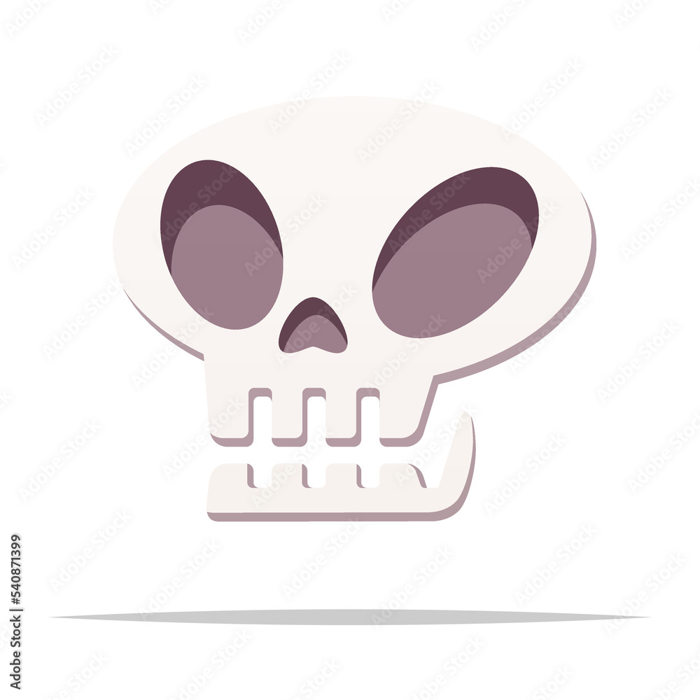 Cartoon skull with jaw vector isolated illustration Stock Vector ...