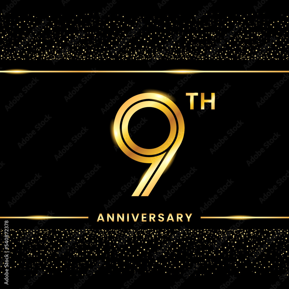 9th Anniversary Logotype. Golden Anniversary template design for ...
