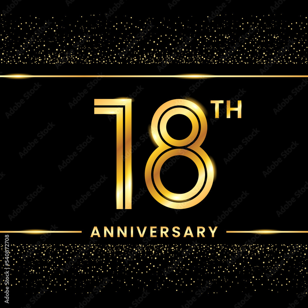 18th Anniversary Logotype. Golden Anniversary template design for ...