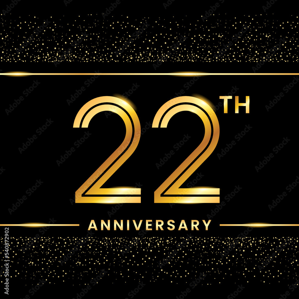 22th Anniversary Logotype. Golden Anniversary template design for ...