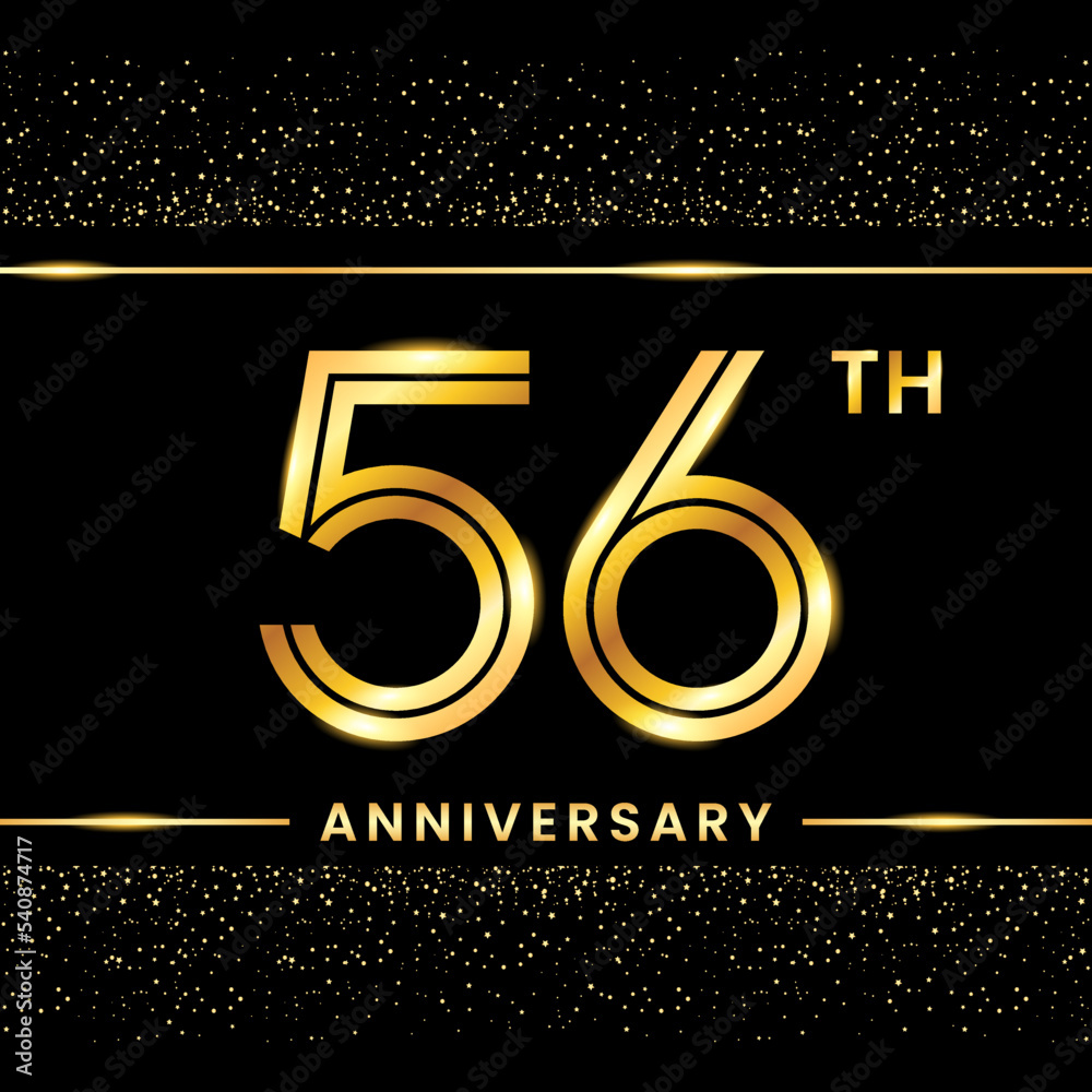 56th Anniversary Logotype. Golden Anniversary template design for ...