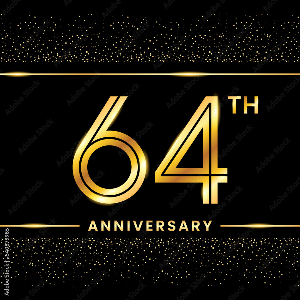 64th Anniversary Logotype. Golden Anniversary template design for ...