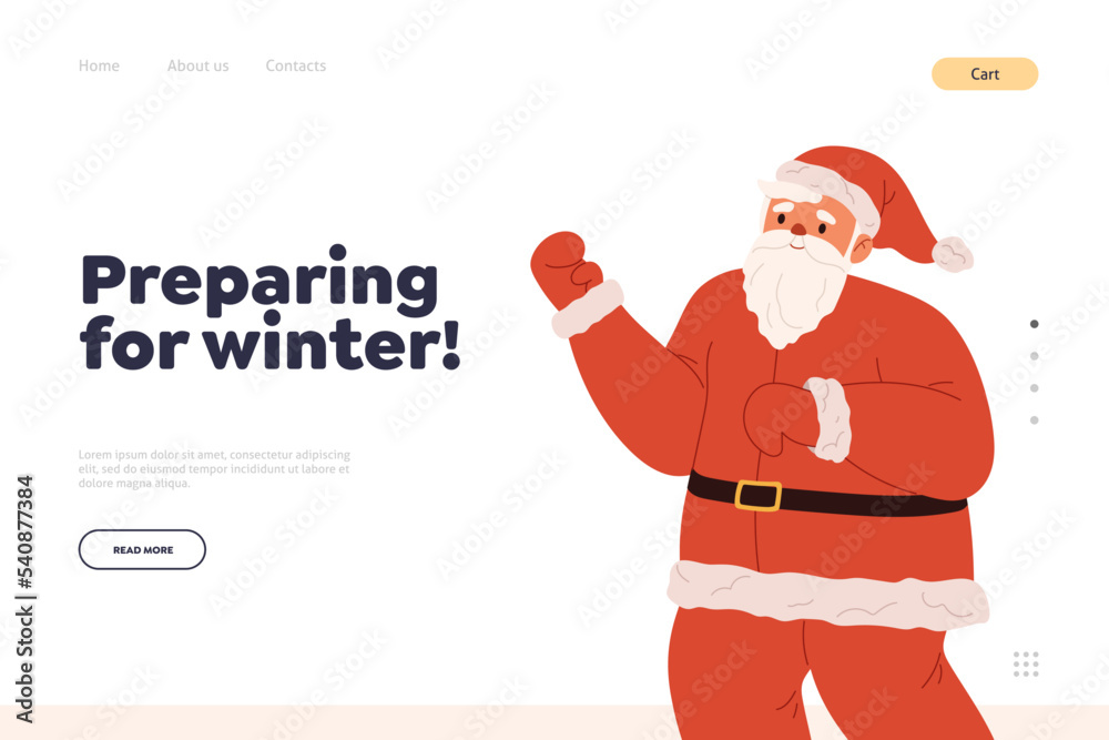 Preparing for winter and christmas party concept of landing page with ...