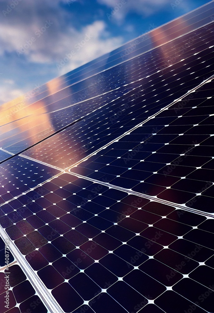 Midjourney render of solar panels Stock Illustration | Adobe Stock