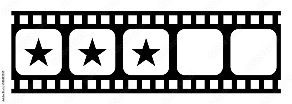 Visual of the Five (5) Star Sign in the Filmstrip Silhouette. Star ...