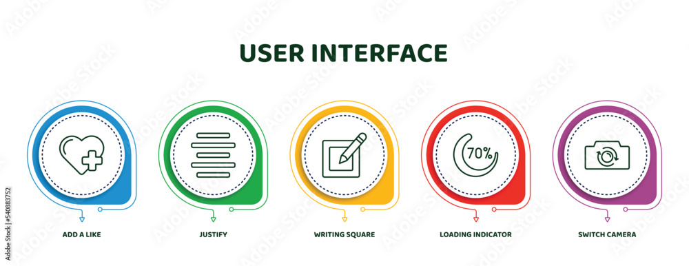 editable thin line icons with infographic template. infographic for user interface concept ...