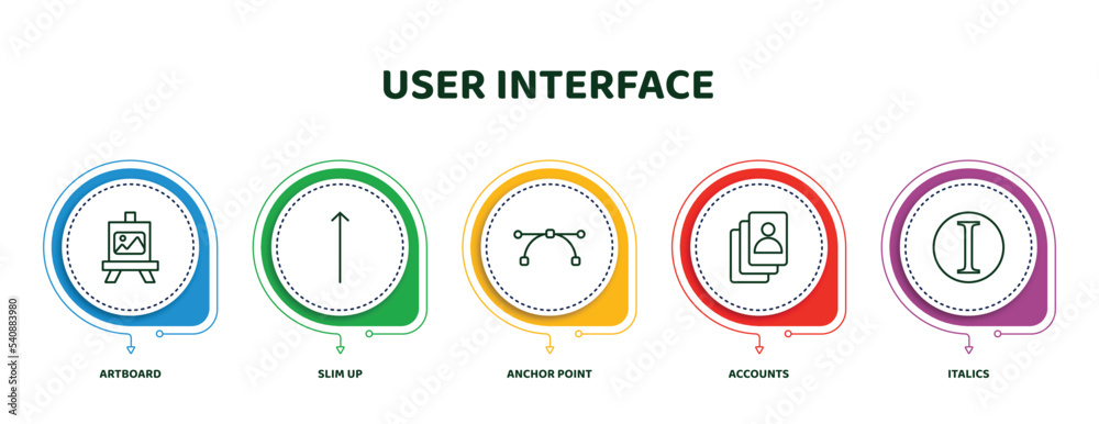 editable thin line icons with infographic template. infographic for user interface concept ...