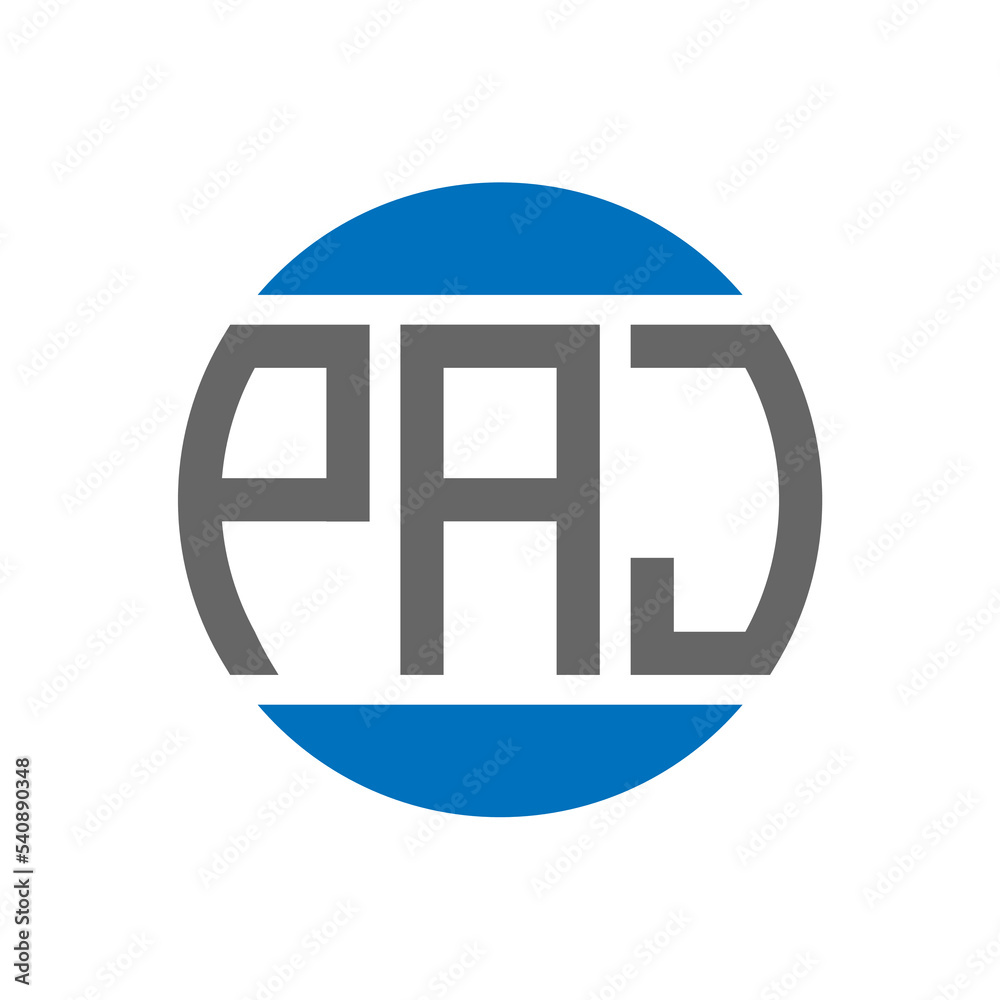 PAJ letter logo design on white background. PAJ creative initials ...