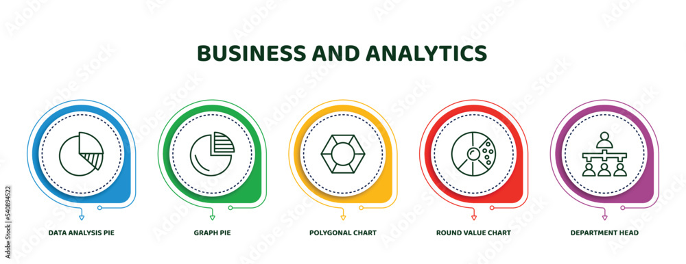editable thin line icons with infographic template. infographic for business and analytics ...