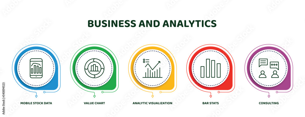 editable thin line icons with infographic template. infographic for business and analytics ...