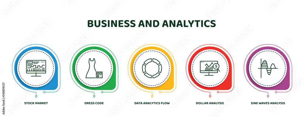 Vetor de editable thin line icons with infographic template ...