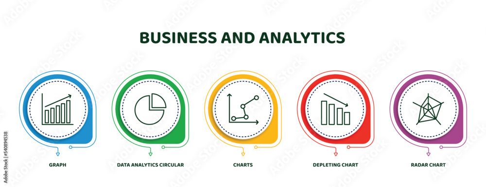 editable thin line icons with infographic template. infographic for business and analytics ...
