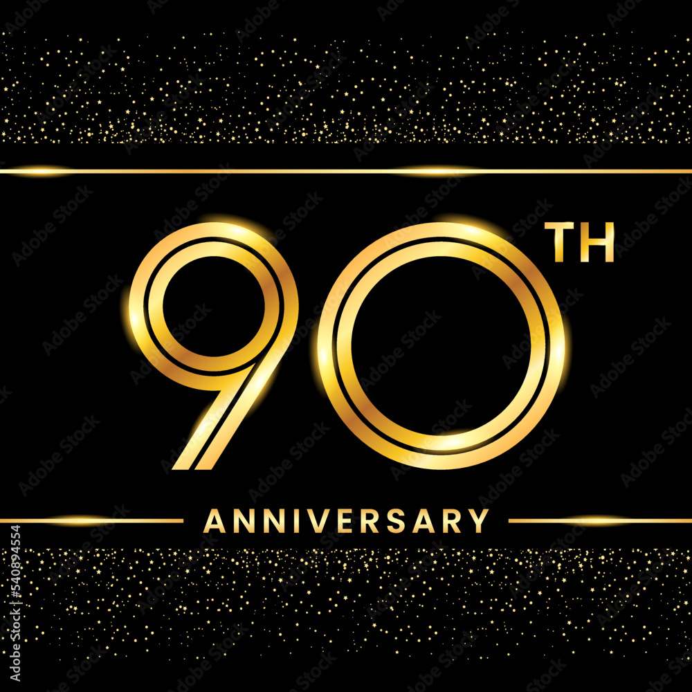 90th Anniversary Logotype. Golden Anniversary template design for ...