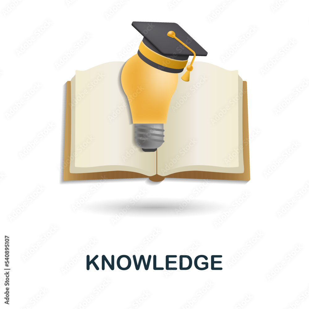 Knowledge icon. 3d illustration from e-learning collection. Creative ...