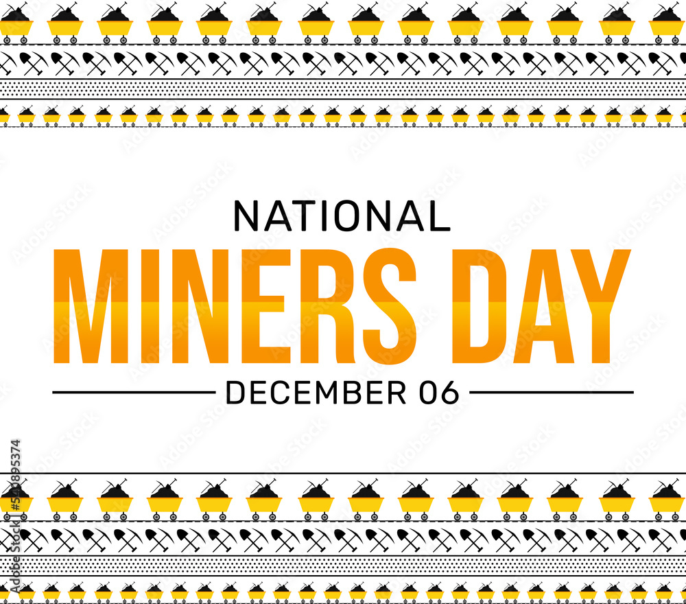 National Miner's day wallpaper in traditional style with mining cart ...