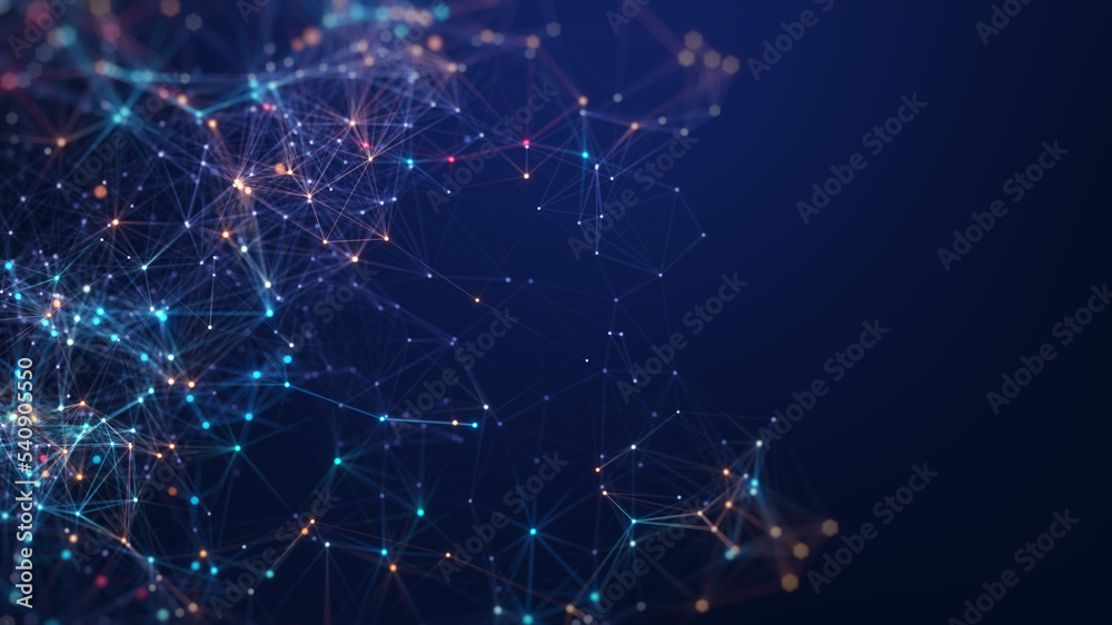 Abstract connected dots and lines. Concept of AI technology, Motion of ...