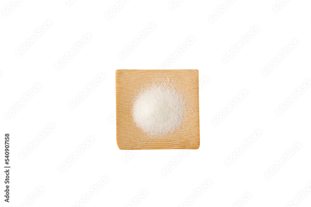 Monosodium glutamate, MSG powder on white. Chinese salt, food additive ...