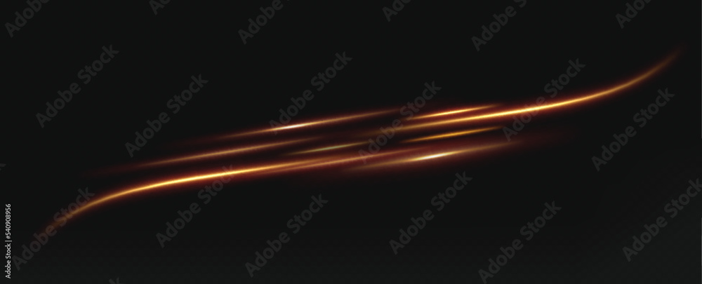 Gold horizontal lens flares pack. Laser beams, horizontal light rays ...