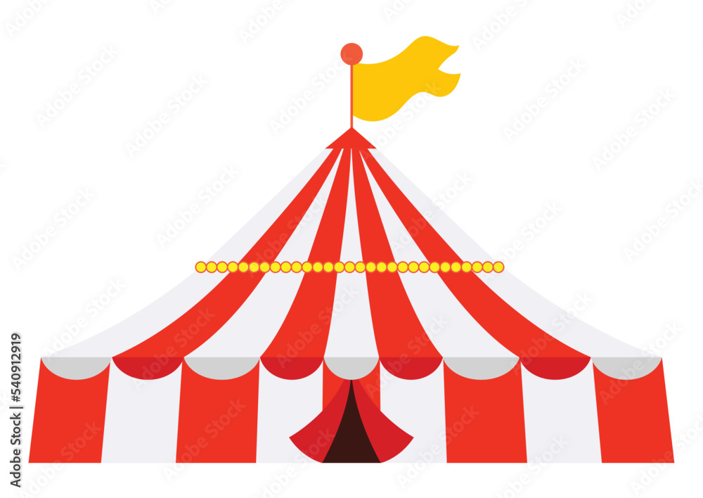 Cartoon Carnival Tent. Vector Illustration of Circus Tent Stock Vector | Adobe Stock