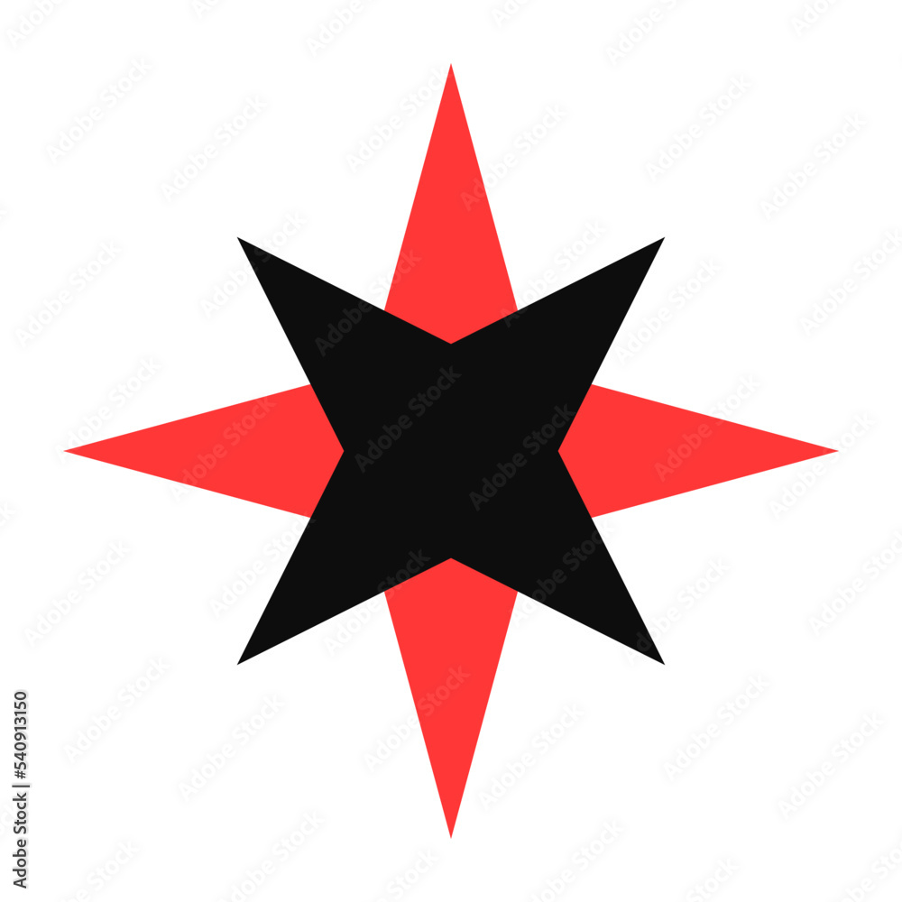 Quakers symbol vector illustration - Black and red star icon logo of ...