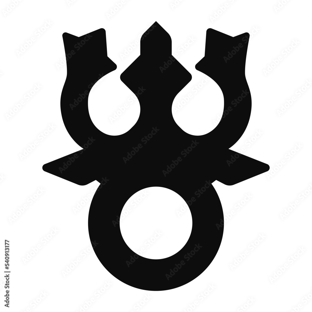 Triratna icon vector illustration - Black Buddhist symbol of Triranta ...
