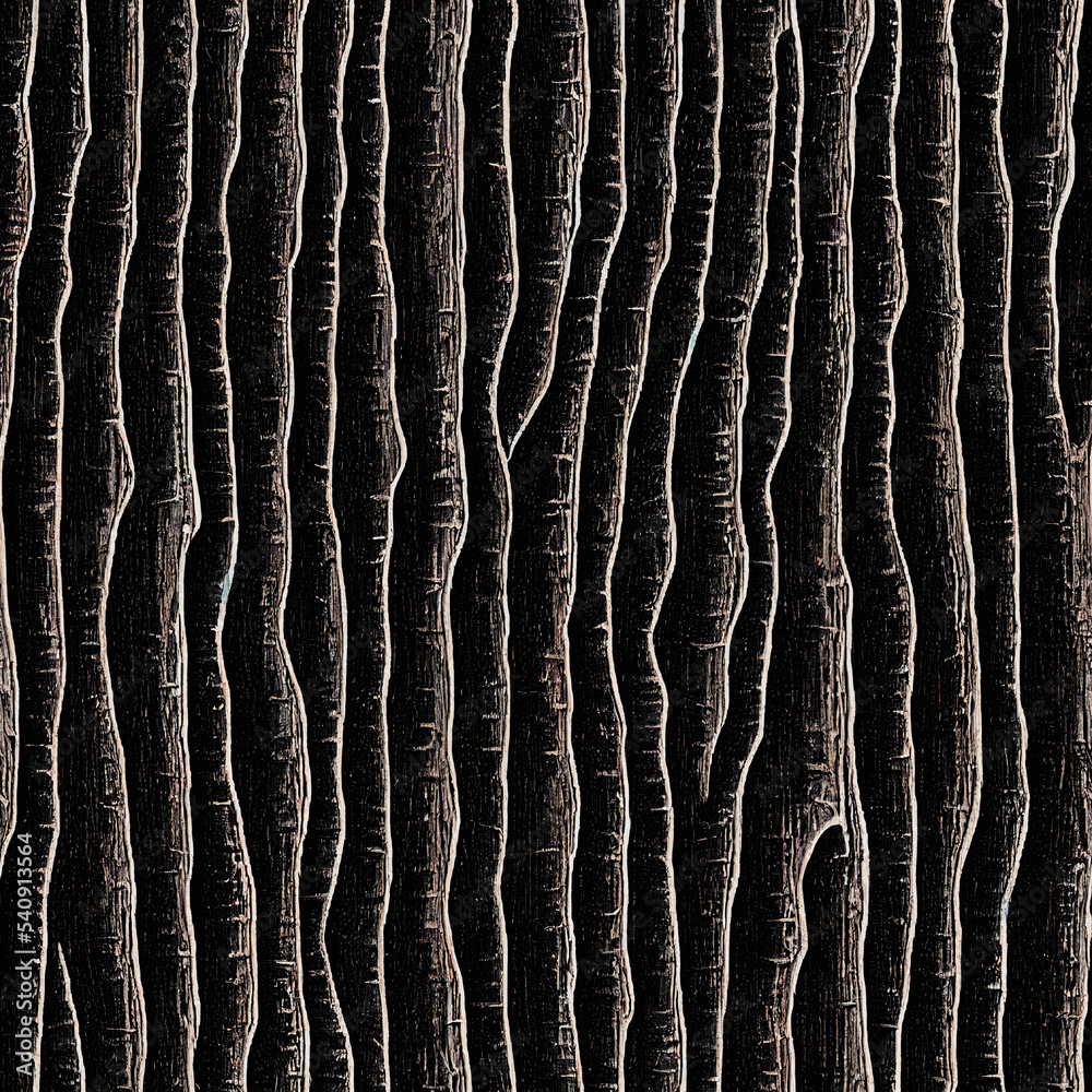 Seamless pattern of old stocky oak tree texture and curved branches ...