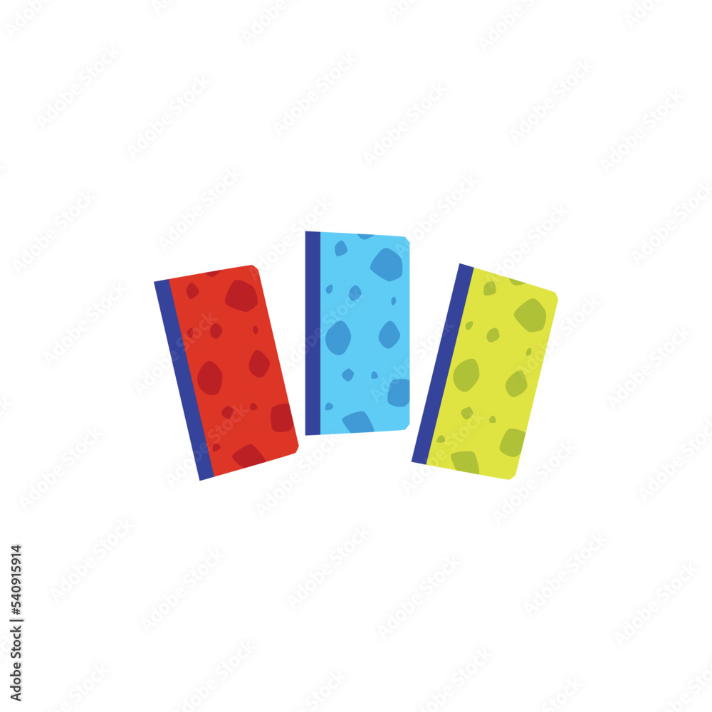 Scouring pads or sponge for cleaning flat cartoon vector illustration ...