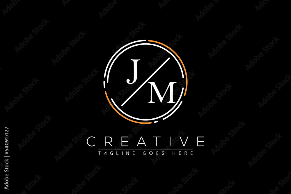 letter jm elegant and luxury Initial with circle frame minimal monogram ...