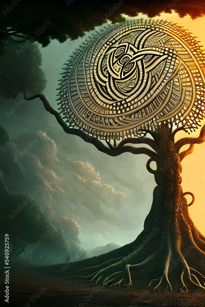 painting of the tree of life / spiritual tree - garden of eden - tree ...