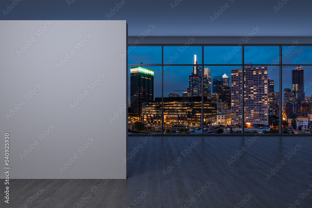 Downtown Philadelphia City Skyline Buildings from High Rise Window ...