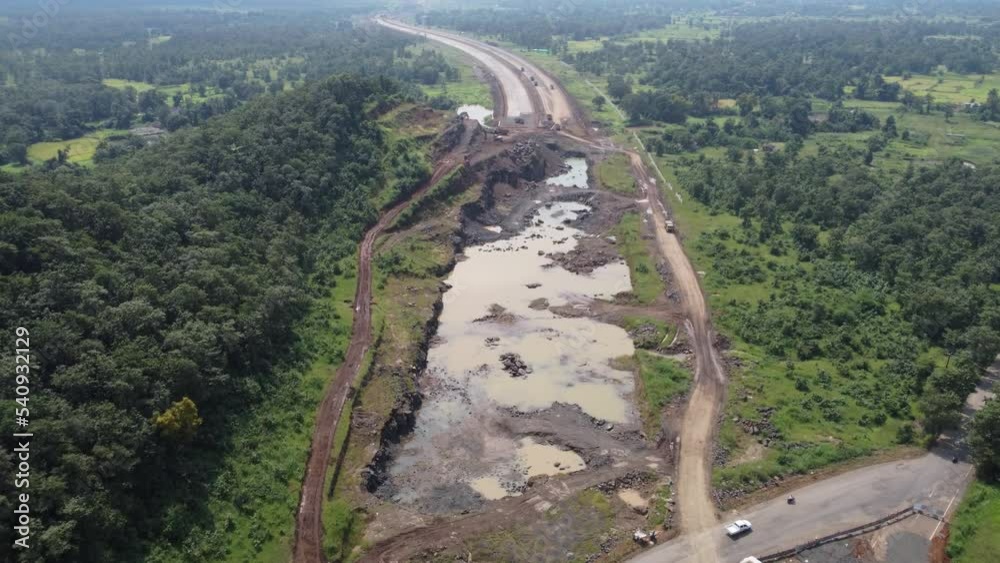 Aerial view of the Samruddhi Mahamarg or Nagpur to Mumbai Super ...