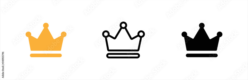 Crown icons set. Simple crown symbol collection. Royal crown. Crown ...