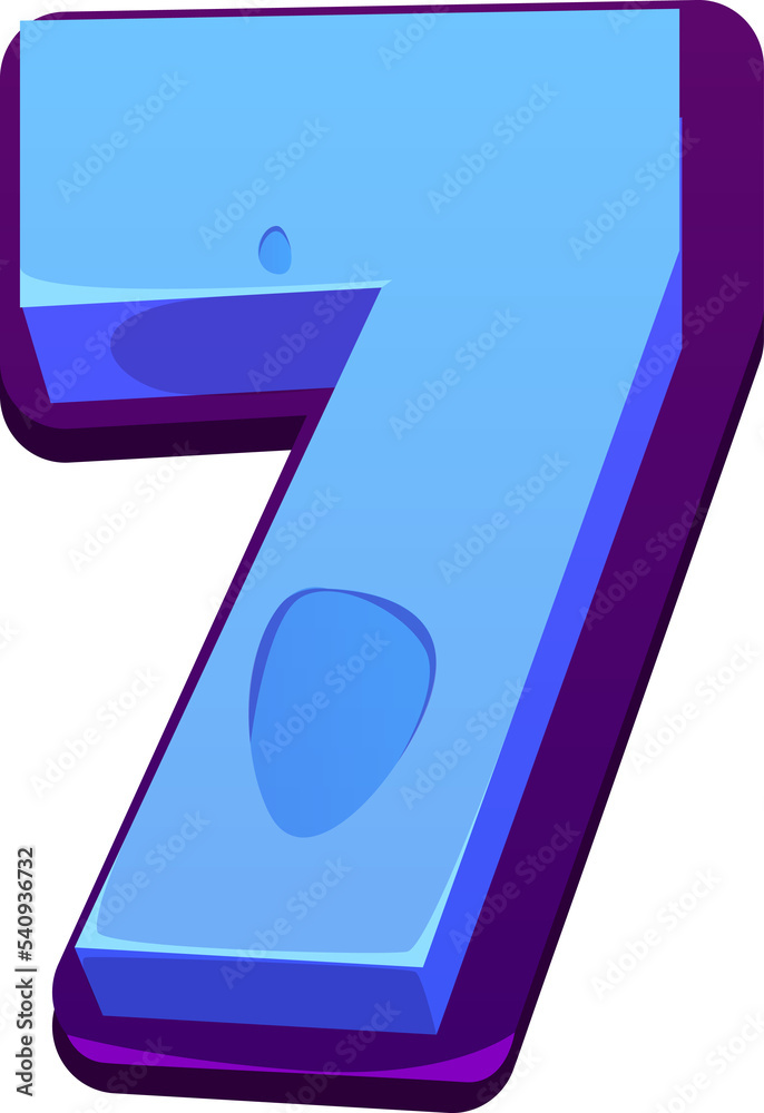 Cartoon number 7 Stock Illustration | Adobe Stock