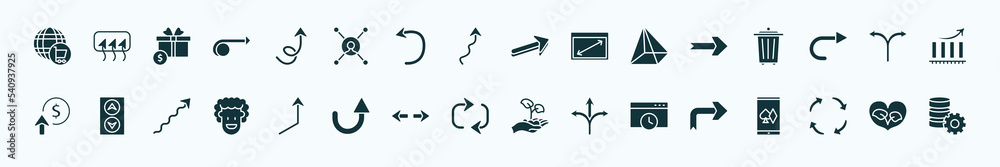 flat filled user interface icons set. glyph icons such as cart ...