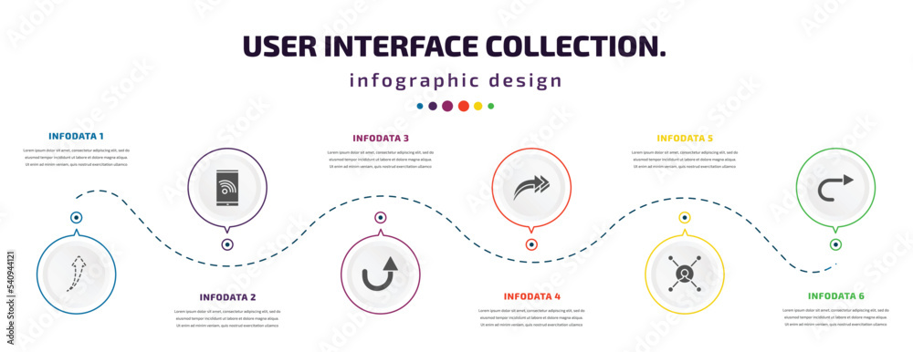 User Interface Collection Infographic Element With Icons And 6 Step Or