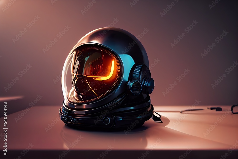Retro Sci-fi post-apocalyptic space helmet design Stock Illustration ...