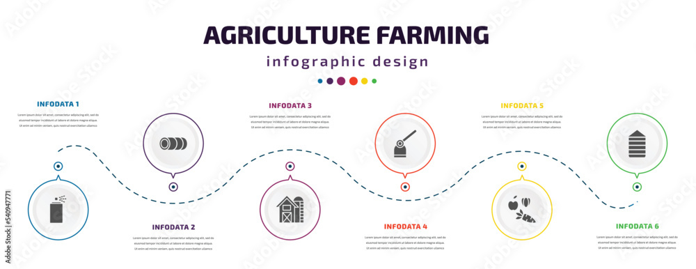 Vettoriale Stock agriculture farming infographic element with icons and ...