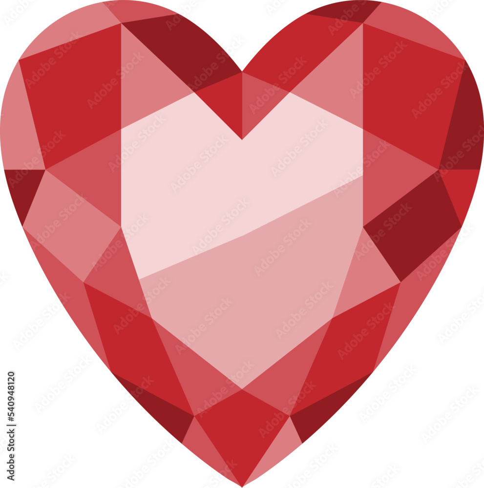 Red Heart Diamond vector illustration. Heart image or clip art. Stock ...