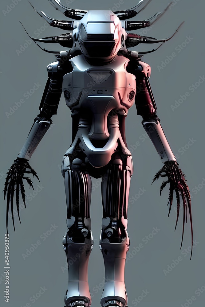 Alien cyborg android Stock Illustration | Adobe Stock